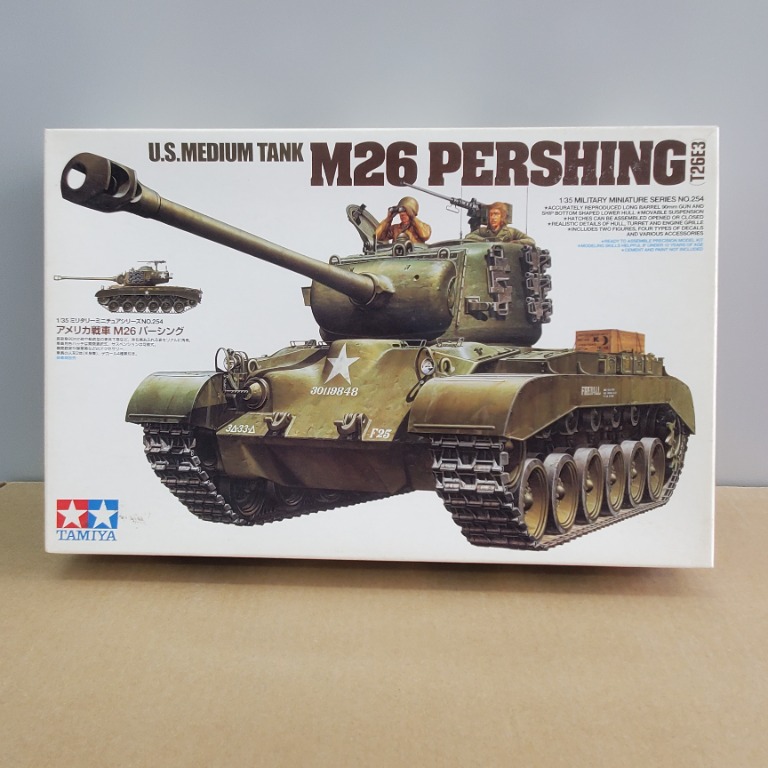 全新絕版Tamiya田宮雙星35254-1/35-美國M26中型坦克 M26 潘興 / U.S. Medium Tank M26 ...