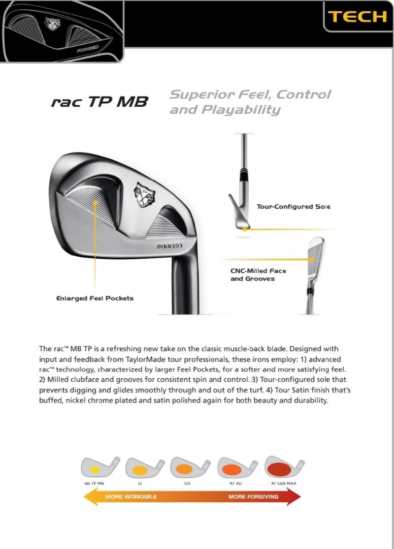 Taylormade RAC MB TP Golf Irons, Sports Equipment, Sports & Games, Golf on Carousell
