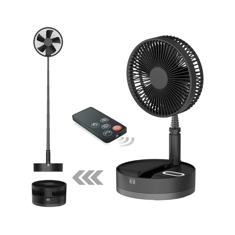 UnitedTime Desk, Floor Fan, Foldable, Portable, Adjustable Height, 4 ...
