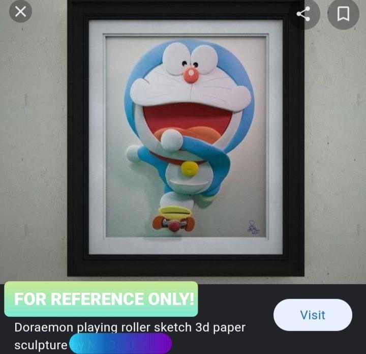 VINTAGE Collectibles DORAEMON HandMade Sculpture Canvas 3D Art Deco ...