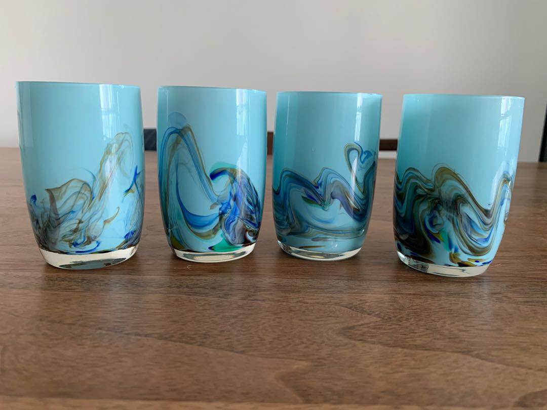 Vintage marble glasses, Furniture & Home Living, Kitchenware ...