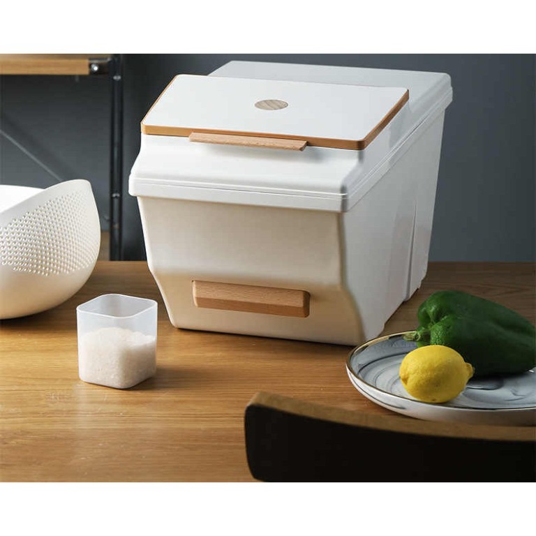 15kg Sealed Rice Dispenser Japanese Camphor Wood Insect-proof Storage ...