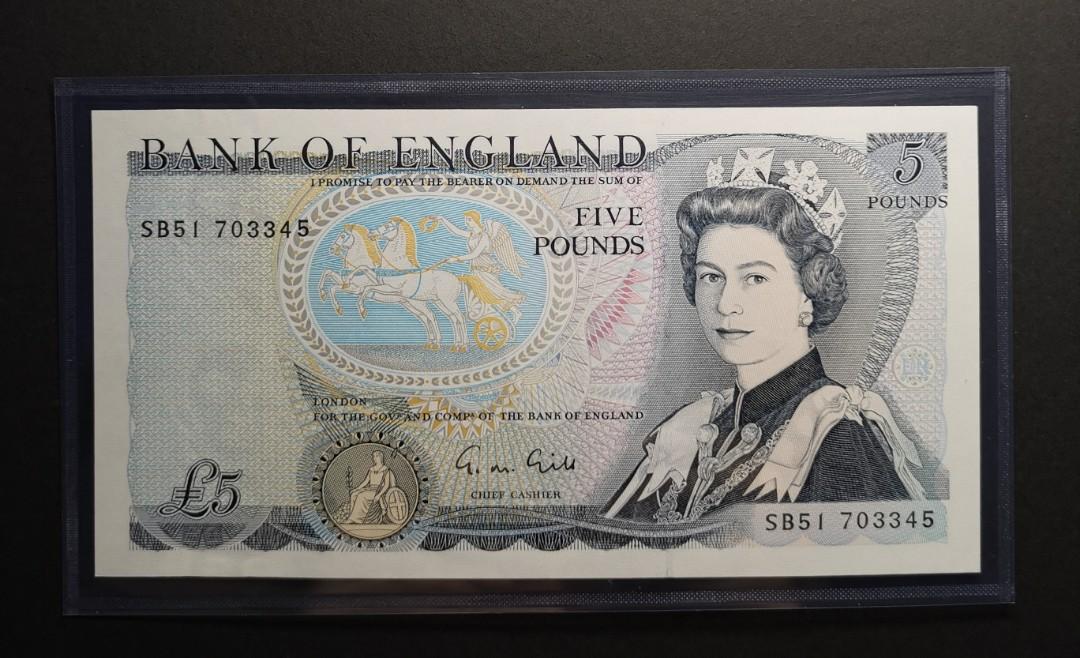 703345 £5 Bank of England (Duke of Wellington) 1971 UNC 5 sterling ...