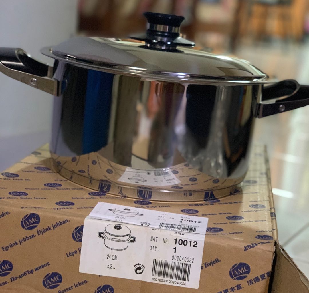 AMC stainless steel pot. Dia 24cm, Furniture & Home Living, Kitchenware ...