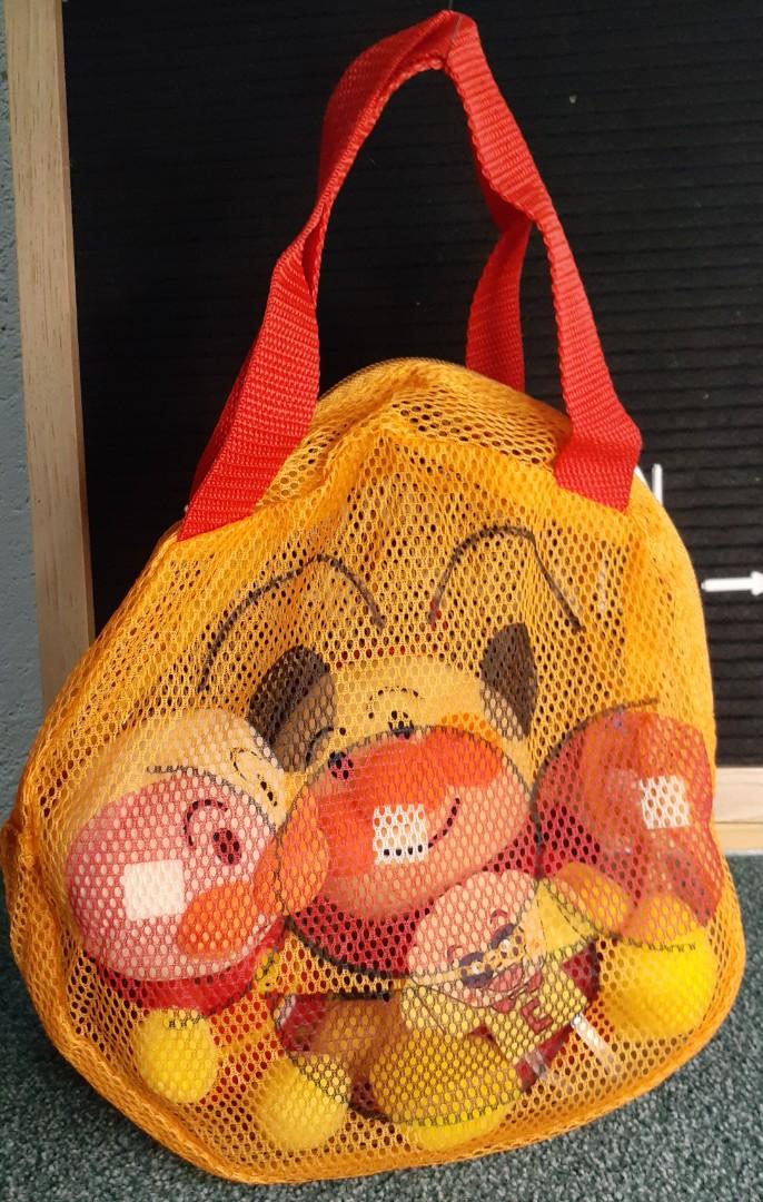 ANPANMAN Plush Toy + Anpanman Plush Charm + Anpanman Netlon bag Bundle ...