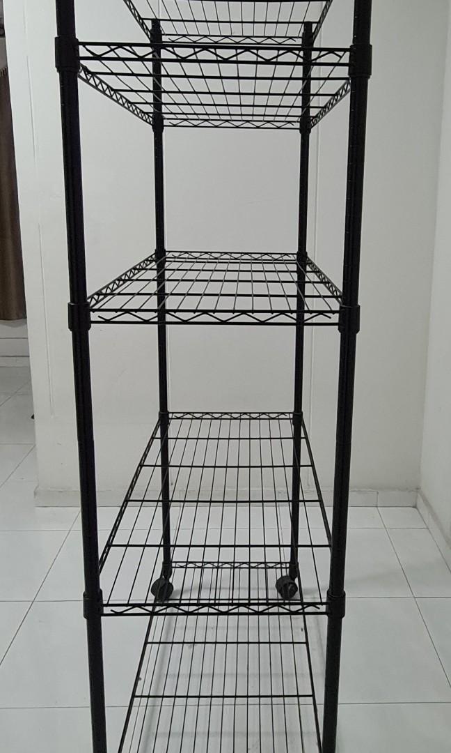 Black Meter Storage Rack, Furniture & Home Living, Furniture, Shelves ...