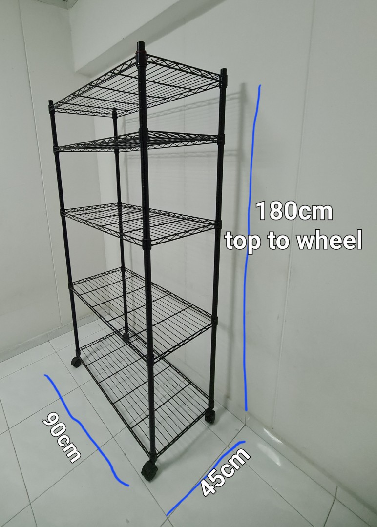 Black Meter Storage Rack, Furniture & Home Living, Furniture, Shelves ...