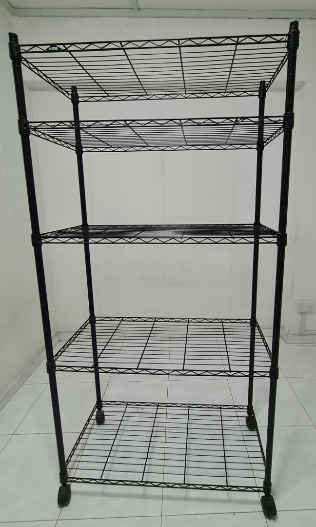 Black Meter Storage Rack, Furniture & Home Living, Furniture, Shelves ...
