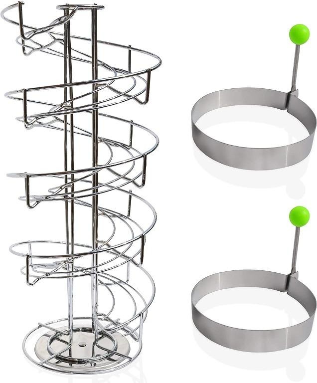 Brentmoor Rotating Spiral Egg Skelter Dispenser Rack for 3 Dozen Eggs ...