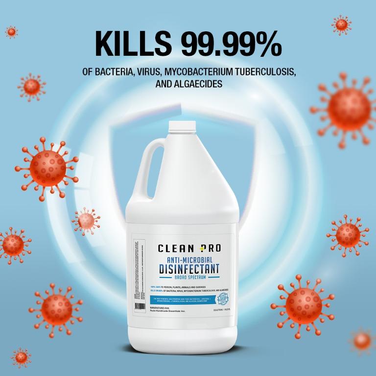 Clean Pro Broad Spectrum Antimicrobial Disinfectant, Beauty & Personal ...