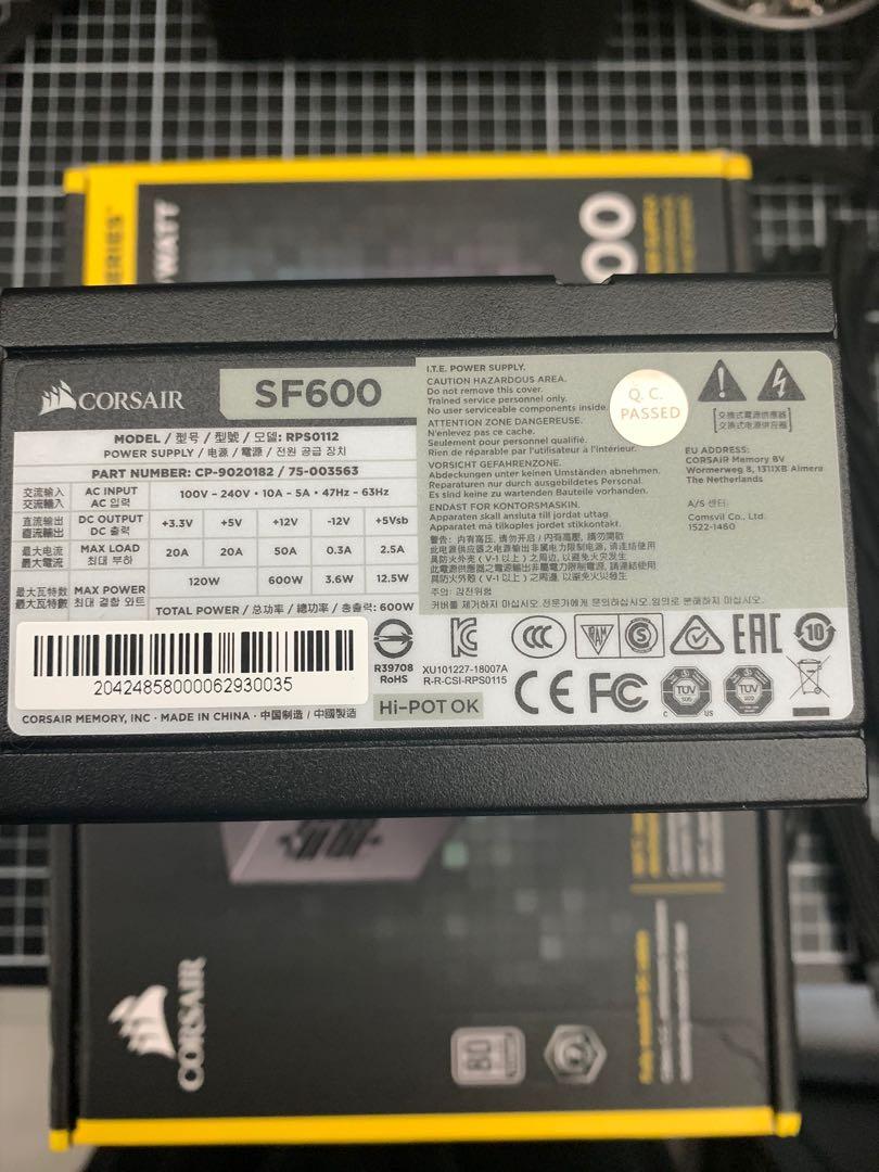 CORSAIR SFX SF600 600W PSU SFF power supply, Computers & Tech, Parts ...