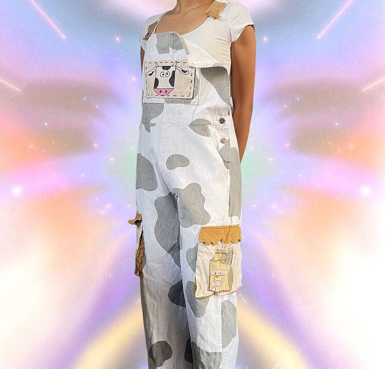 cow overalls, Women's Fashion, Dresses & Sets, Jumpsuits on Carousell