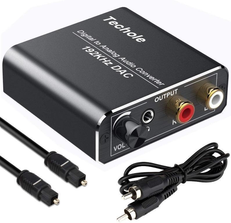DAC Converter 192KHz,Techole Upgraded Digital to Analog Audio Converter ...