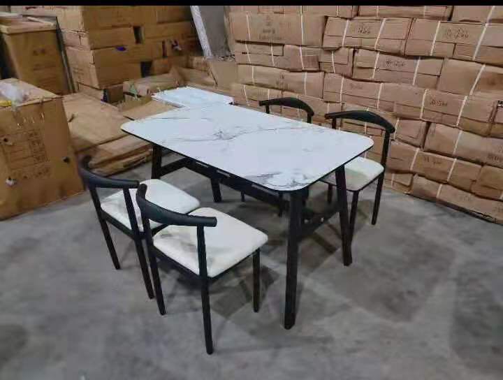 Dining Table K-Shape with 4pcs Chair, Furniture & Home Living ...