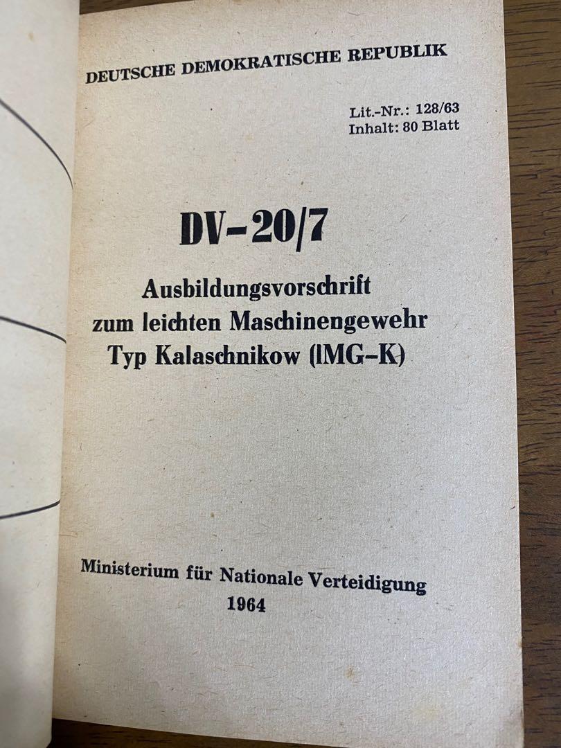 East German RPK Light Machine Gun Operator Manual (1st Edition ...