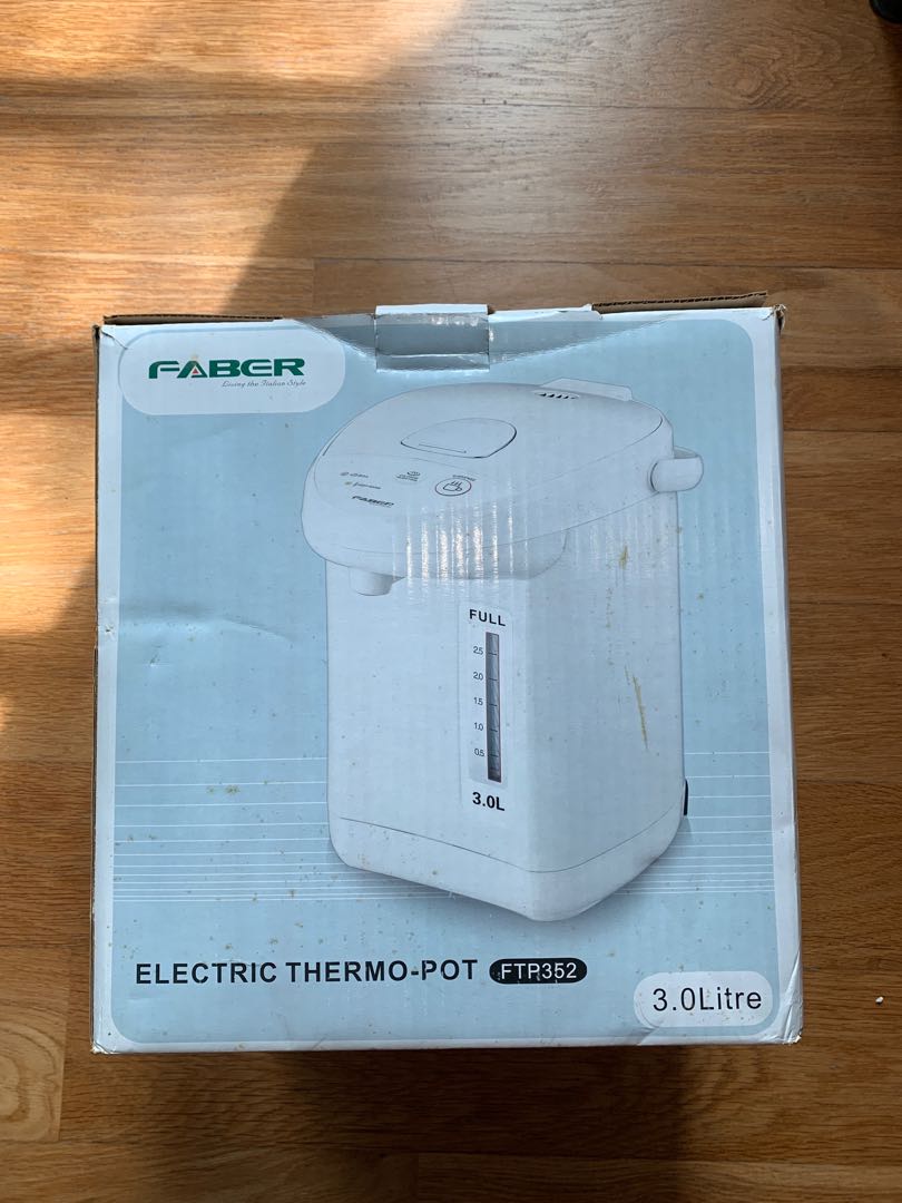 FABER Electric Thermos Thermopot 3.0L Litre, Furniture & Home Living, Kitchenware & Tableware ...