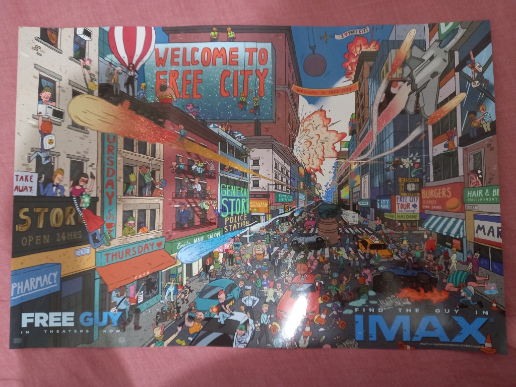 Free guy IMAX Fan exclusive poster 爆機自由仁 會員版 IMAX海報, 興趣及遊戲, 收藏品及紀念品, 明星 ...