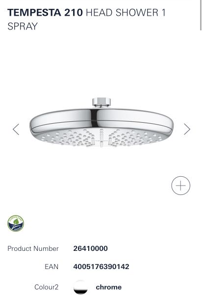 Grohe rain shower head 26410000, Furniture & Home Living, Bathroom ...