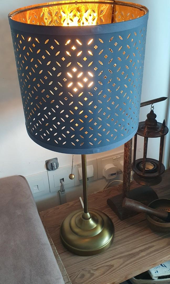 Ikea Astrid lamps and shades (2 floor and 1 table), Furniture & Home ...