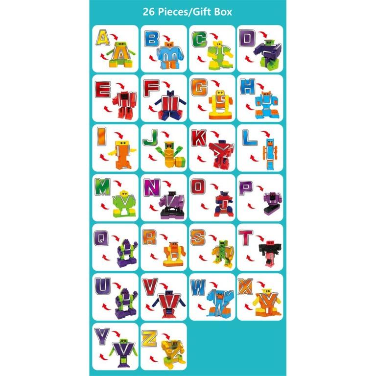 IMP HOUSE Alphabet Robots Action Figure Alpha-Bots Educational Letters ...