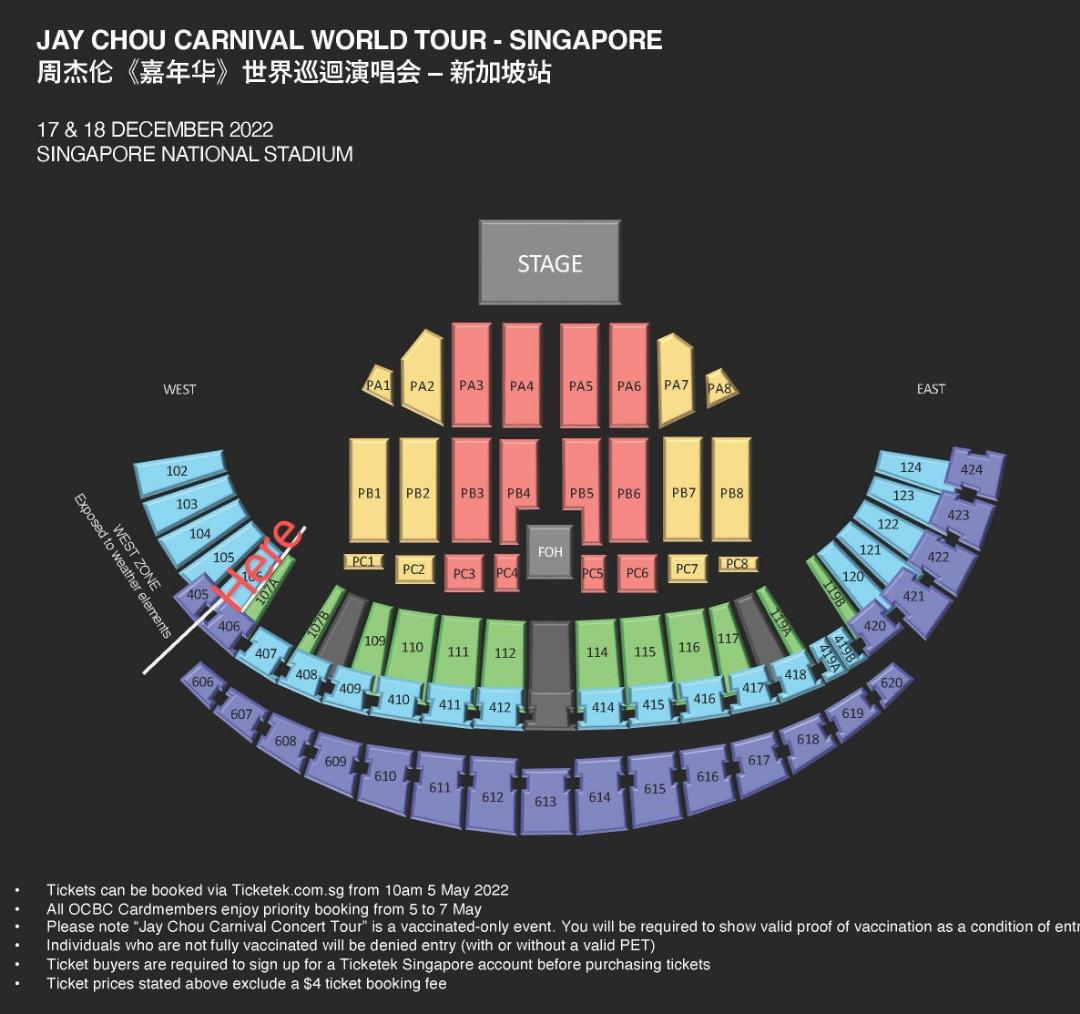JAY CHOU 2022 CONCERT TICKETS CAT 4 BEST SEAT, Tickets & Vouchers ...