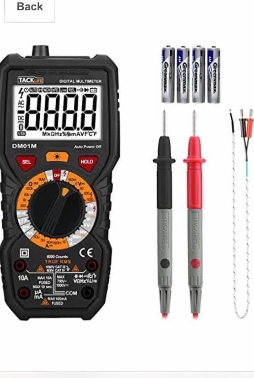 (JJ505) Tacklife Classic Digital Multimeter, Health & Nutrition, Health ...