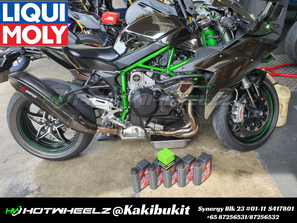KAWASAKI H2 in for LIQUIMOLY Engine Oil Change, Motorcycles, Motorcycle ...