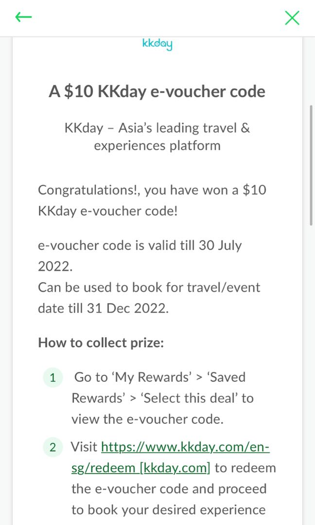 Kk Day $10 voucher, Tickets & Vouchers, Vouchers on Carousell