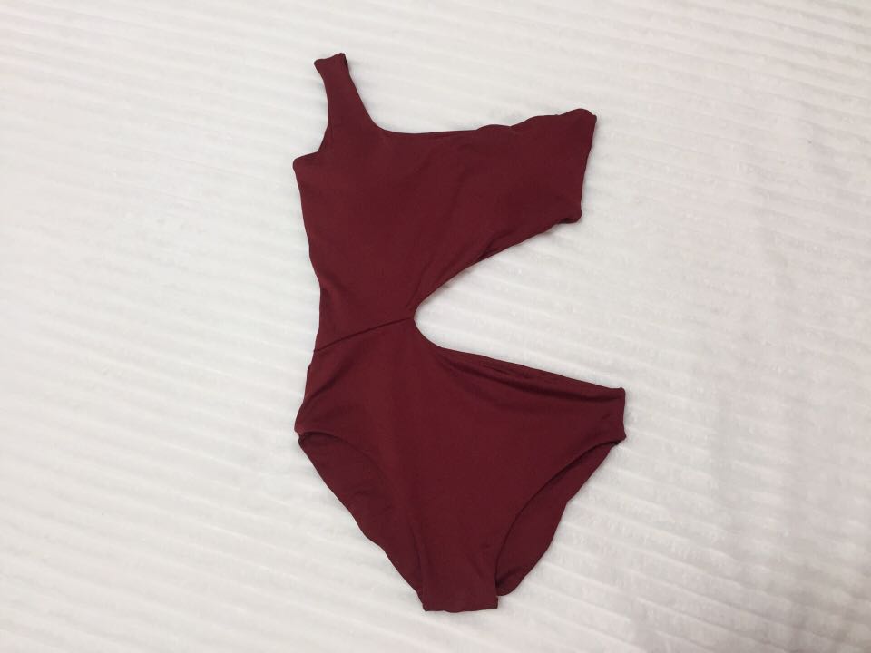 Maroon One Piece Padded Swimsuit (XS to Small), Women's Fashion ...