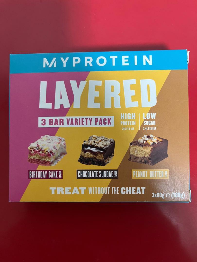 MyProtein Layered 3 Bar Variety Pack, Health & Nutrition, Health ...