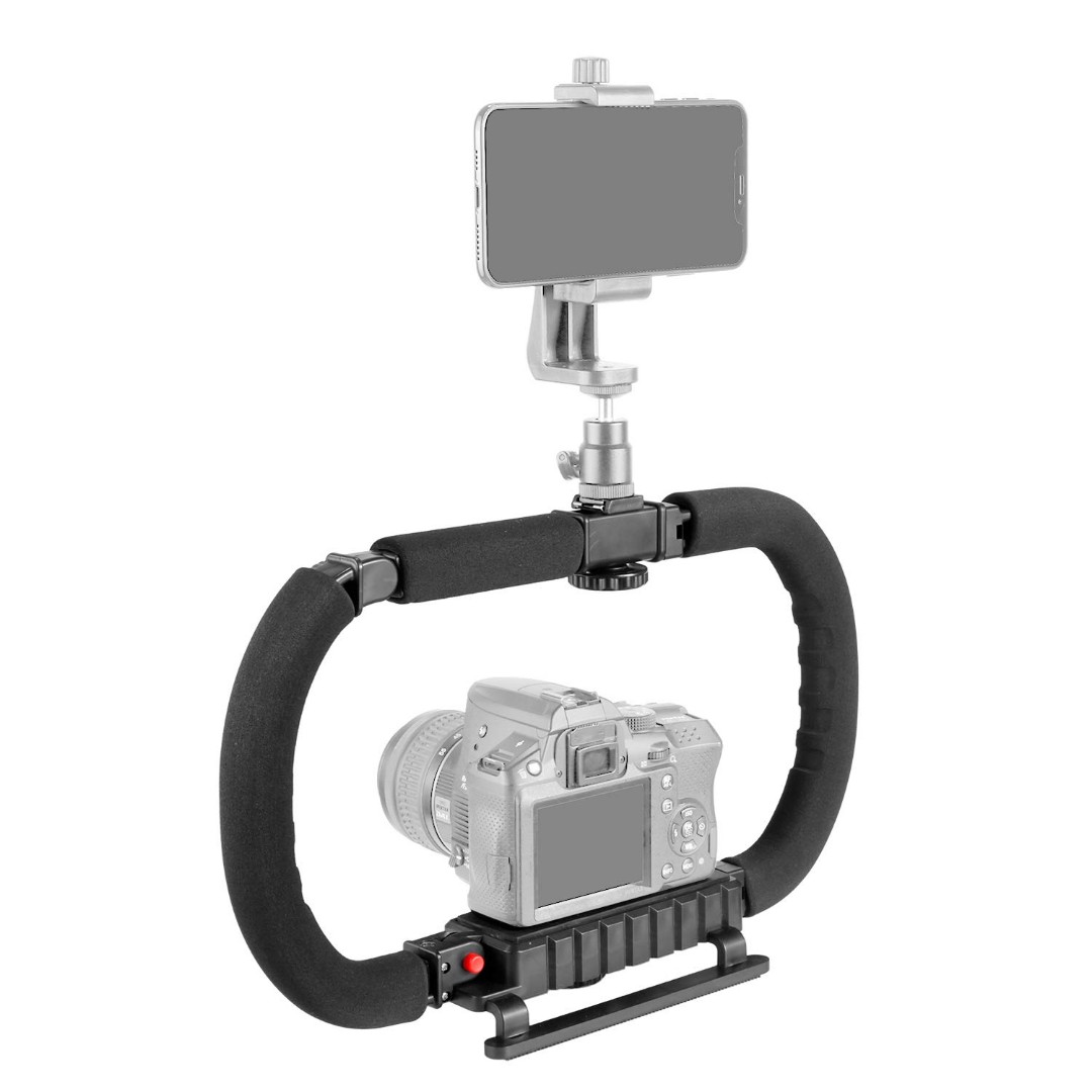 Neewer DSLR/Mirrorless/Action Camera Camcorder Stabilizer 2-Handed Vlog ...