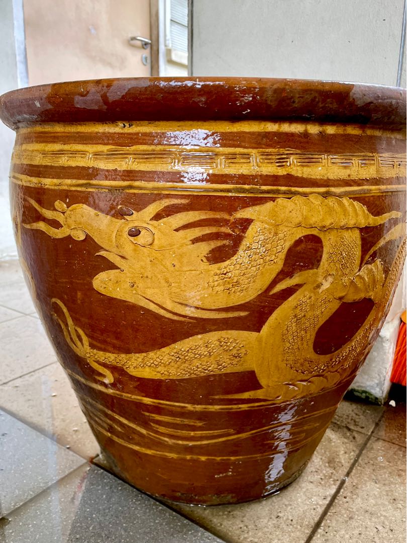 Old Style big Dragon flower pot, Furniture & Home Living, Gardening ...