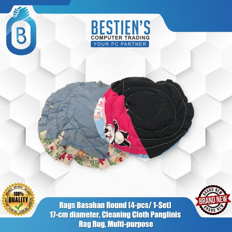 Rags Basahan Round (4-pcs/ 1-Set) 17-cm diameter, Cleaning Cloth ...