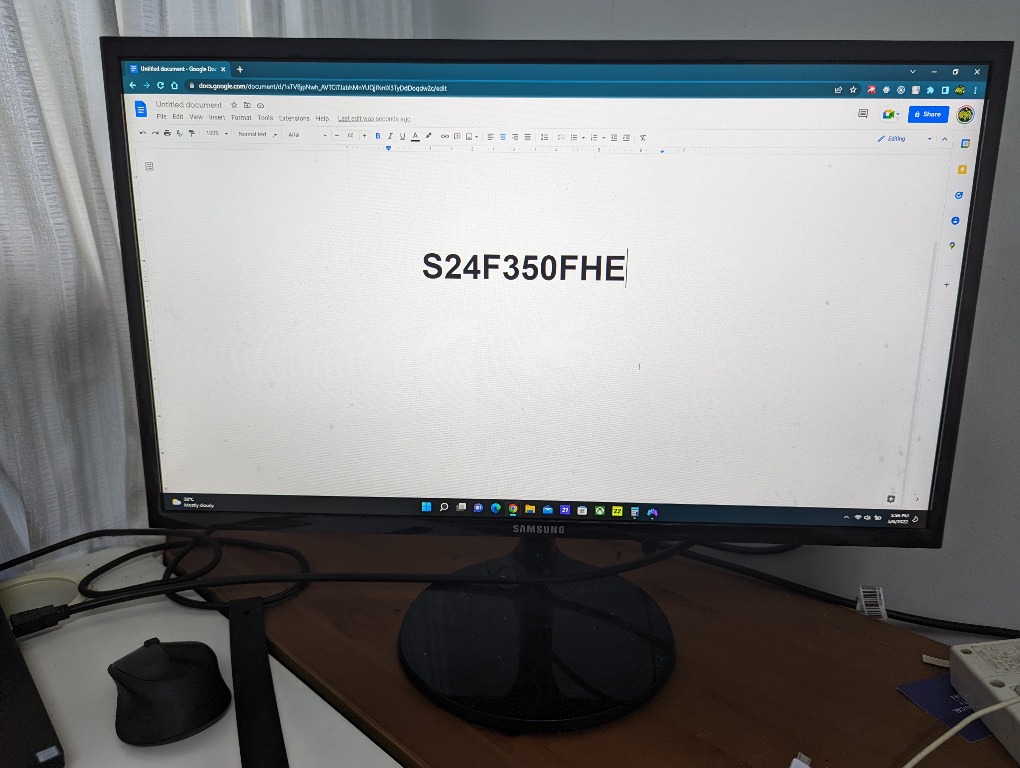 Samsung S24F350FHE Monitor 24" 1920x1080 72hz, Computers & Tech, Parts ...