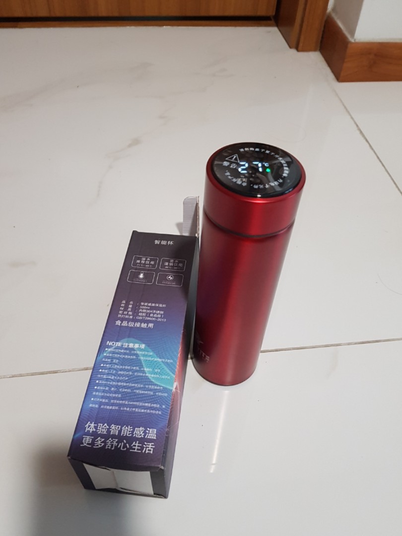 Smart Water Tumbler(with LED temperature indicator), Furniture & Home ...