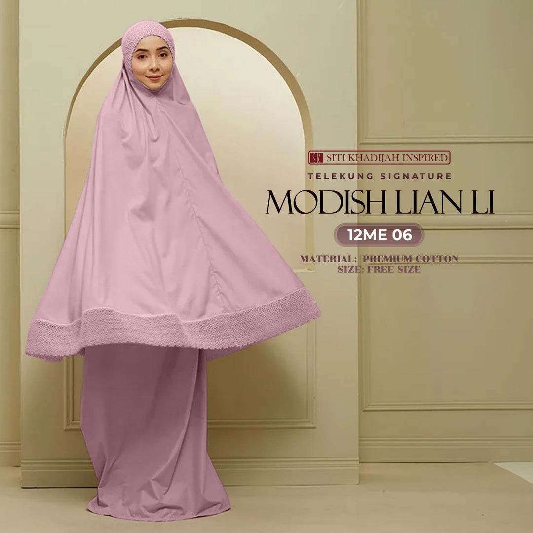 Telekung Siti Khadijah Signature Modish Lian Li (free woven bag), Women's Fashion, Muslimah ...