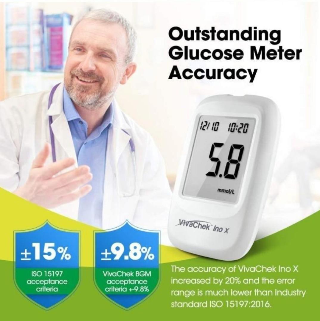 VivaChek Ino X | Blood Glucose Meter, MonitoR, Health & Nutrition ...