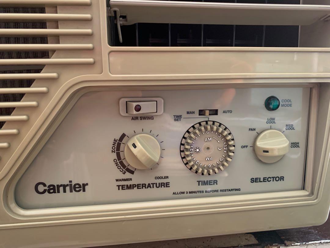Carrier window type Aircon 1.5hp, TV & Home Appliances, Air ...