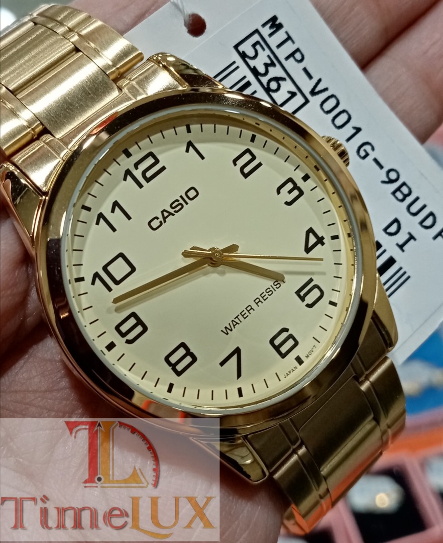 Casio Men's Gold MTP-V001G-9B, Men's Fashion, Watches & Accessories ...