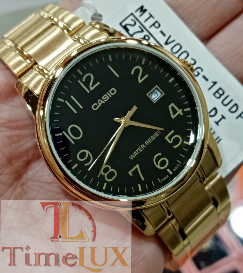 Casio Men's Gold MTP-V002G-1B, Men's Fashion, Watches & Accessories ...