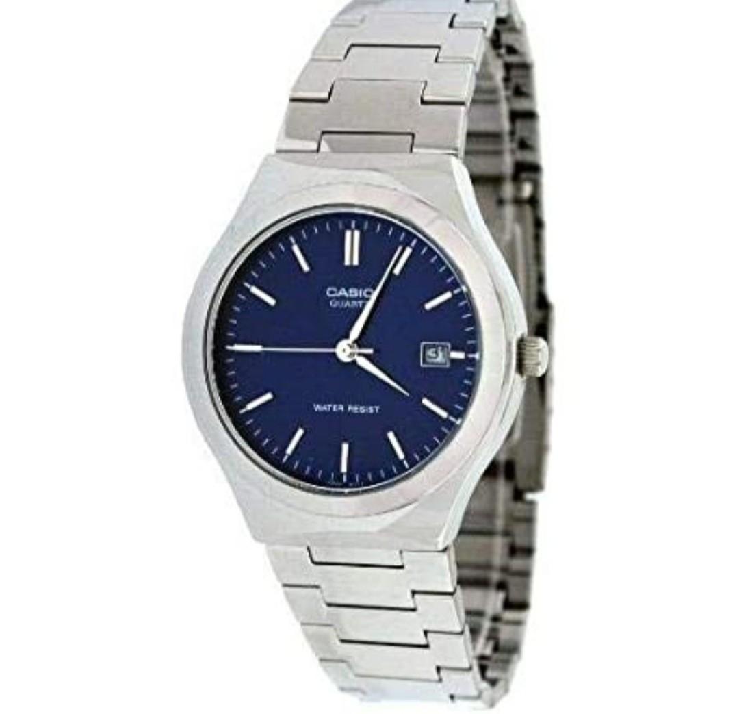 Casio Men's Stainless Steel Blue Dial Analog Watch, Men's Fashion ...