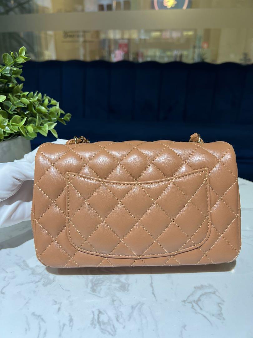 CHANEL MINI RECTANGULAR CARAMEL 22S LGHW, Luxury, Bags & Wallets on ...