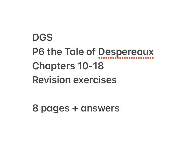 DGS DGJS P6 Tale of Despereaux, 興趣及遊戲, 書本 & 文具, 教科書 - Carousell