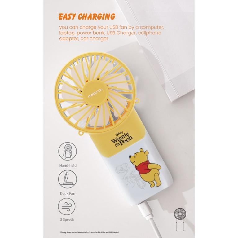 Disney Winnie The Pooh Edition Cool Breeze Rechargeable USB Fan MRF500 ...