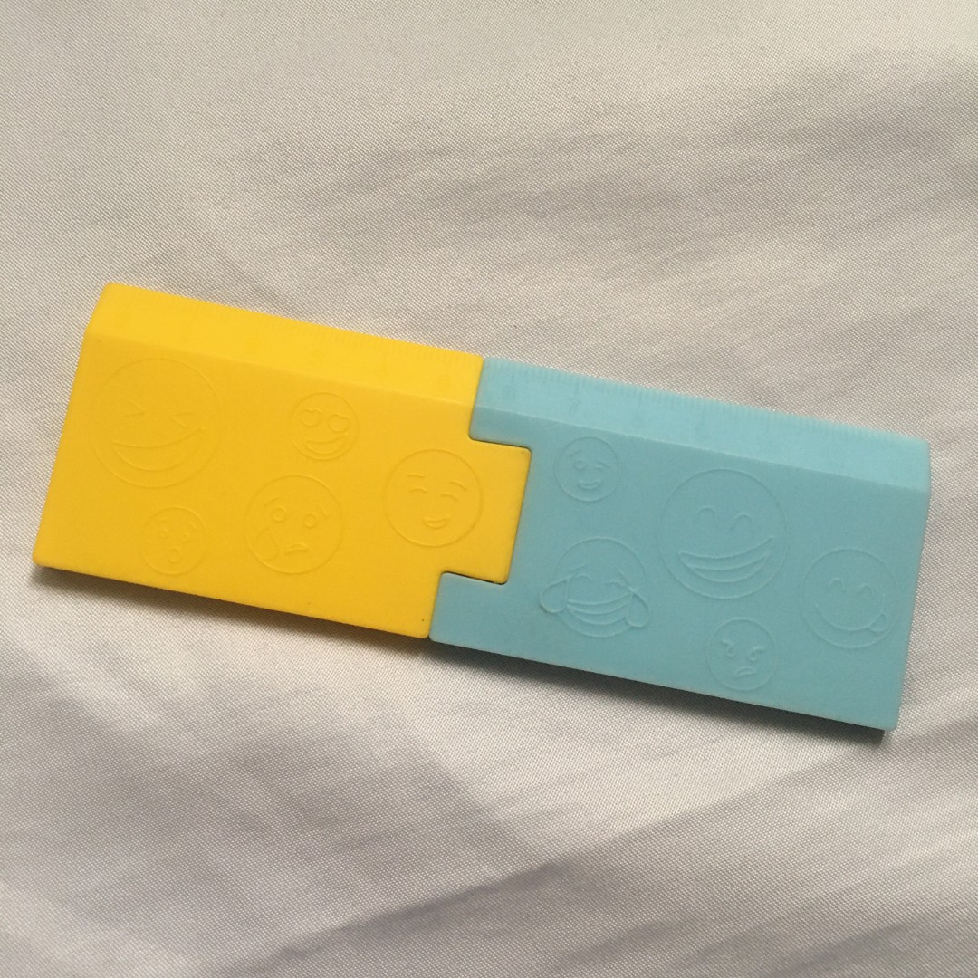 Emoji smiley detachable ruler and stencil (unused), Hobbies & Toys ...
