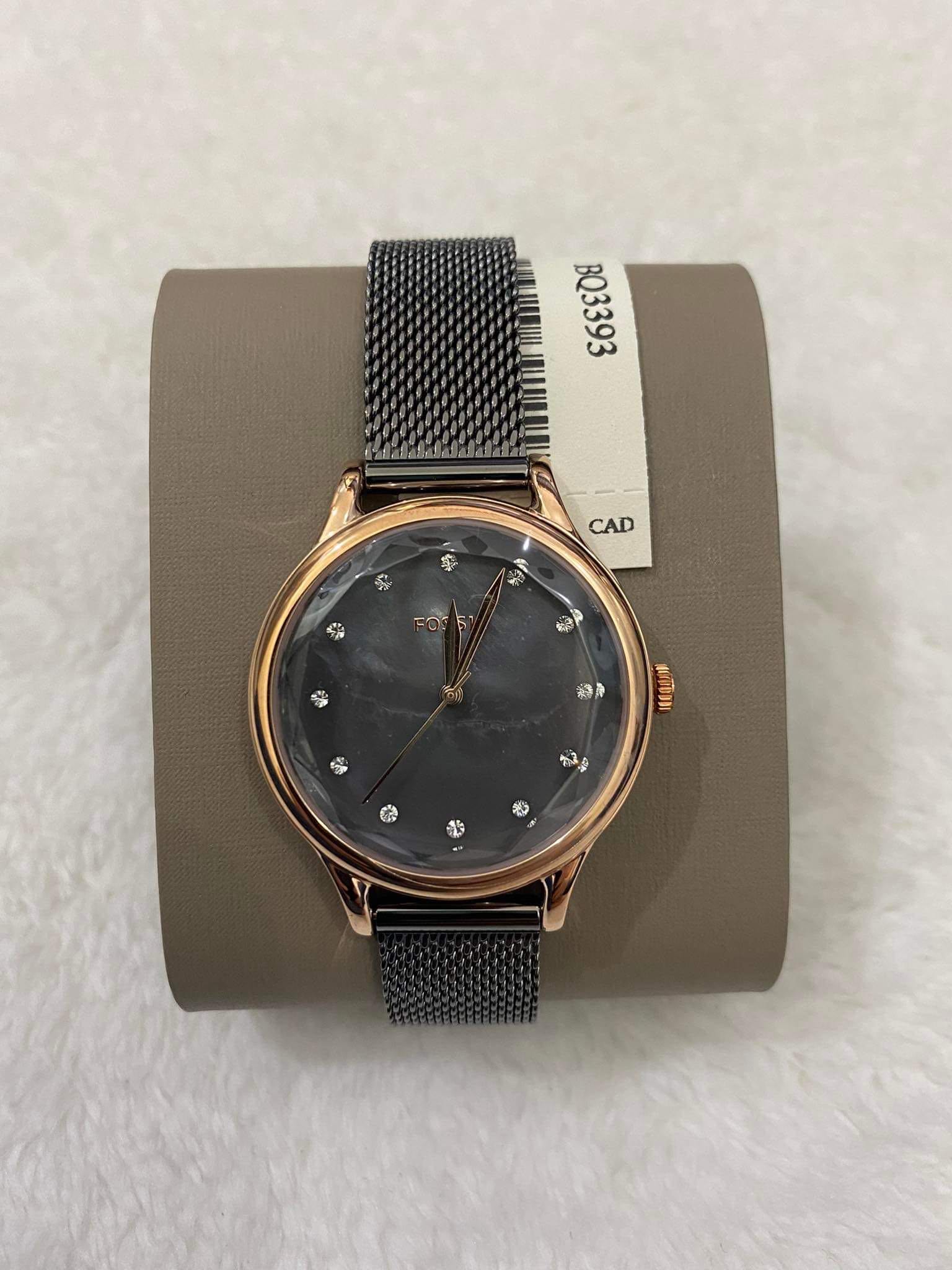 Fossil Laney Three Hand Smoke Stainless Steel Watch BQ3393, Women's ...