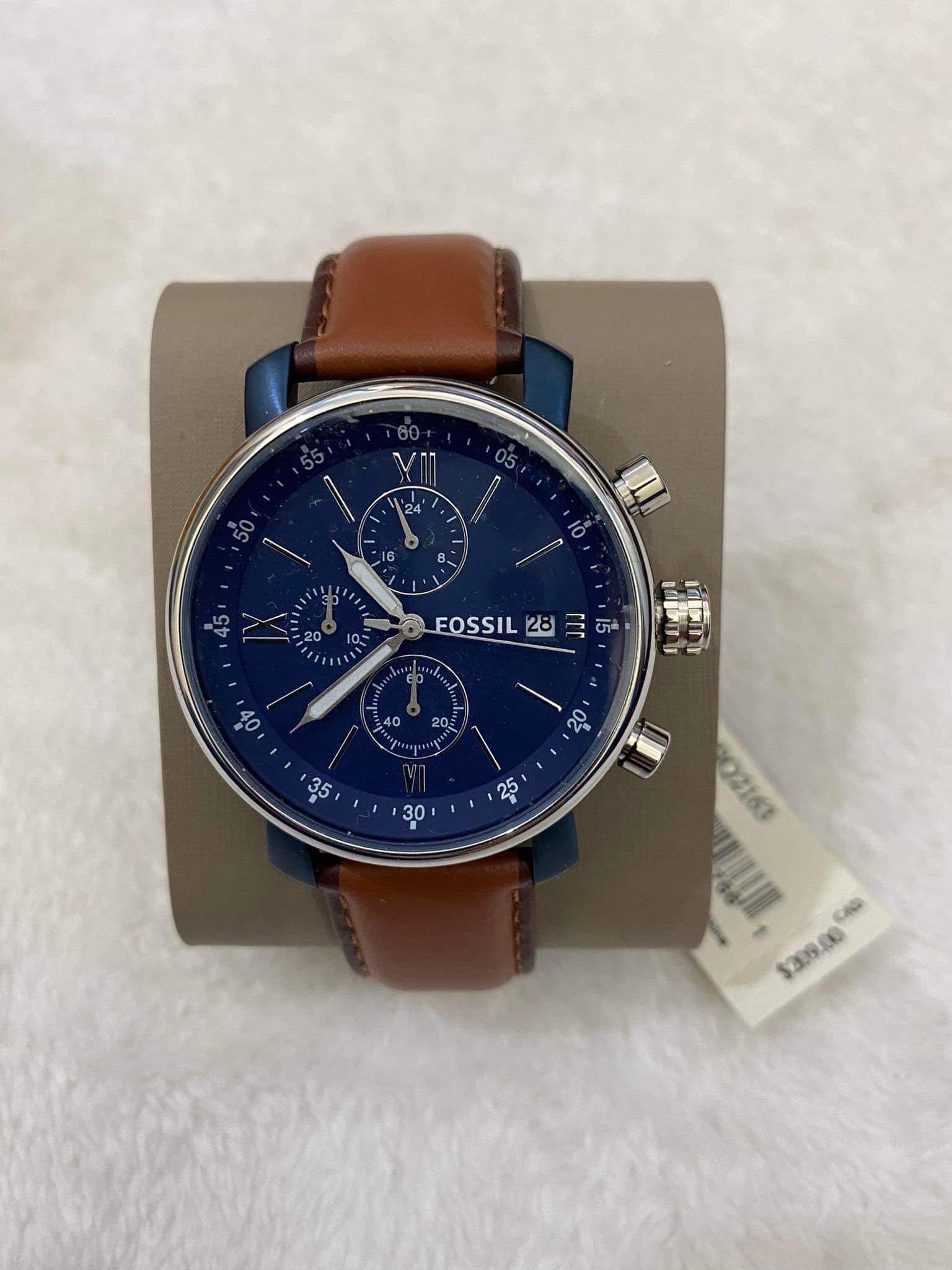 Fossil Rhett Chronograph Brown Leather Watch BQ2163, Men's Fashion ...