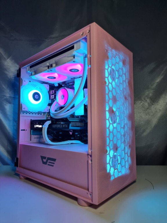[FREE DELIVERY] PINK CUSTOM GAMING PC DESKTOP WORKSTATION / PERFECT ...