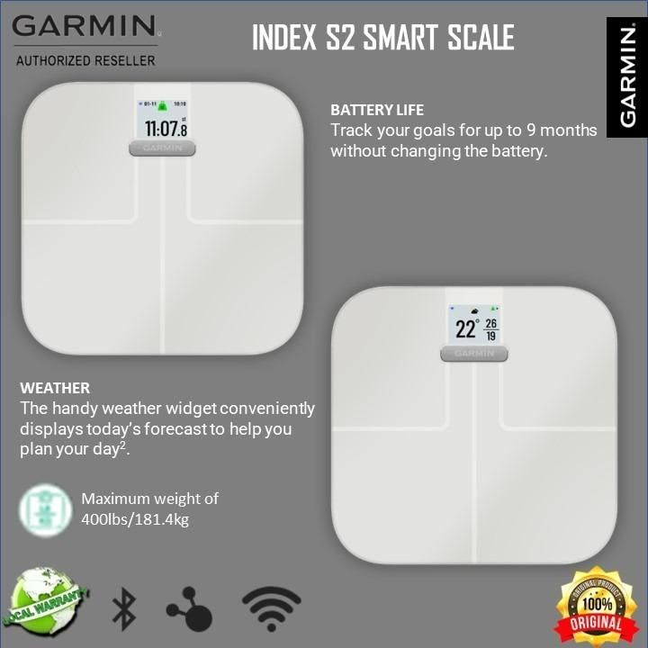 GARMIN INDEX SCALE S2 - Smart Weight / BMI Scale, Sports Equipment ...