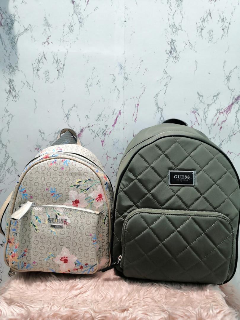 Guess Quilted Backpack Nylon Original, Women's Fashion, Bags & Wallets ...